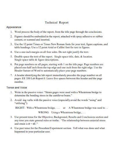 10 Short Technical Report Examples To Download