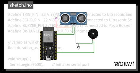ultrasonic distance sensor wokwi esp32 stm32 arduino simulator