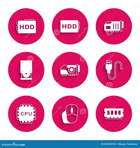 Set Processor With Cpu Ram Random Access Memory Computer Monitor