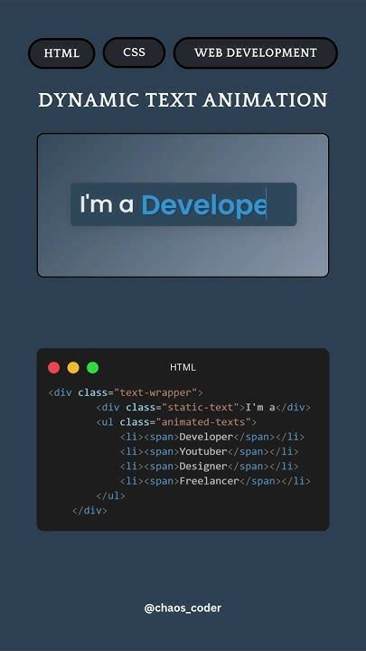 Dynamic Text Animation Html And Css Youtube
