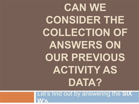 Data Collection Activity Pptx Education