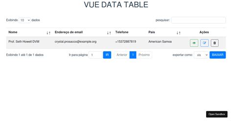 Vue Data Table Demo02 Forked Codesandbox