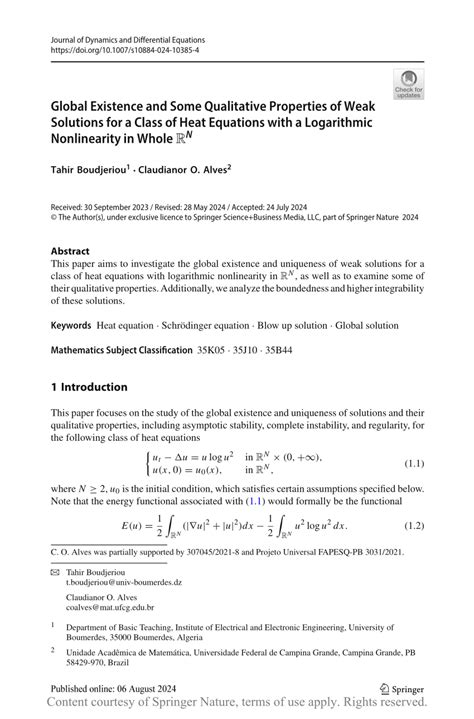 Global Existence And Some Qualitative Properties Of Weak Solutions For A Class Of Heat Equations