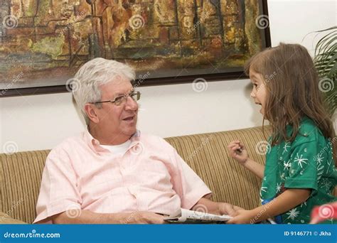 Grandfather And Granddaughter Stock Image Image Of Living Latin 9146771