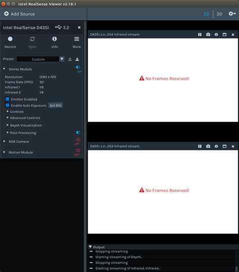 [error] backend v4l2 cpp 1335 d435i no infrared 2 and rbg frames