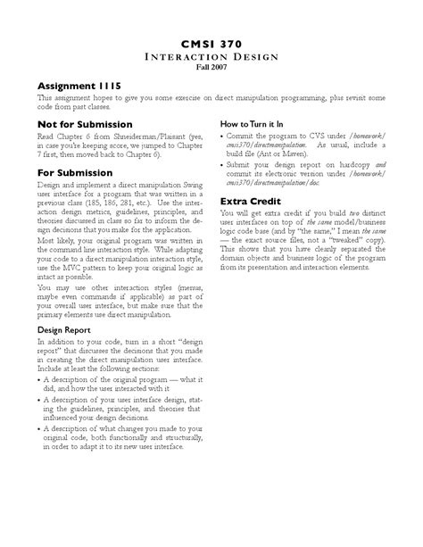 Direct Manipulation Programming Interaction Design Cmsi 370 Docsity