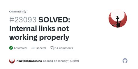 Solved Internal Links Not Working Properly · Community · Discussion 23093 · Github