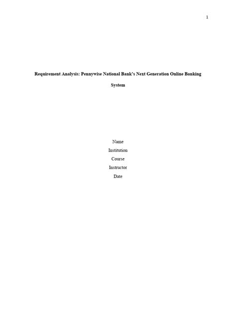 Requirement Analysis Paper Pdf Banks Use Case