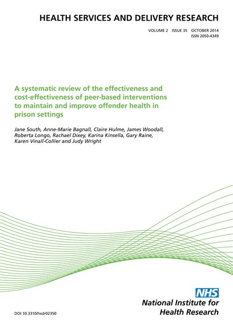 Pdf A Systematic Review Of The Effectiveness And Cost Effectiveness Of Peer Education And Peer
