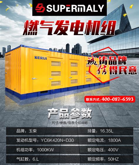 玉柴1000kw燃气发电机组 大型集装箱式天然气沼气发电机节能环保 阿里巴巴