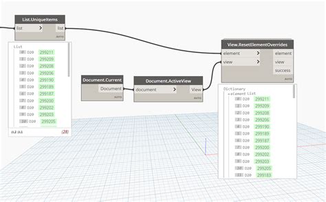 reset element override in all views designscript dynamo
