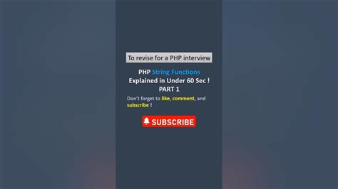 Php String Functions Explained Part1 Php Coding Codinginterview Programming