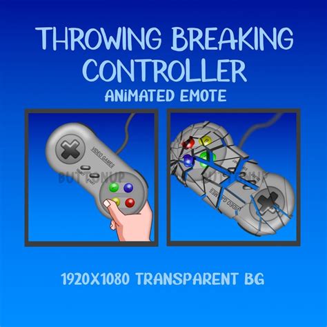 Animated Twitch Emote Throwing And Breaking Video Game Controller