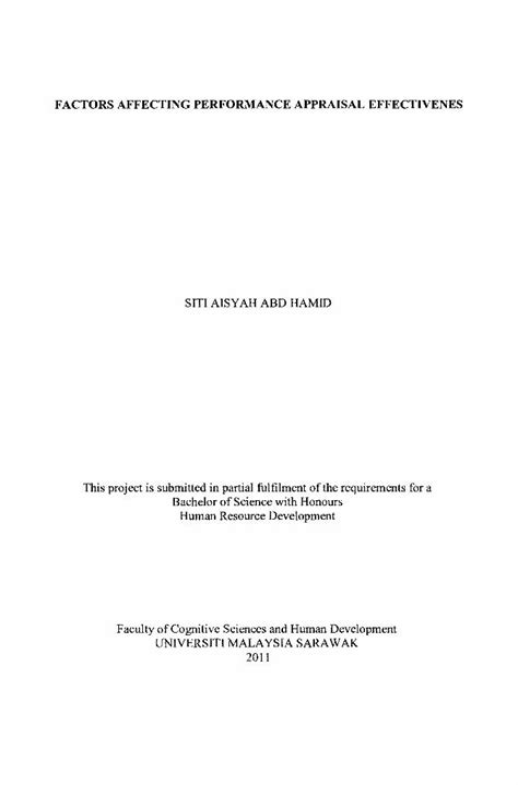 Pdf Factors Affecting Performance Appraisal Dokumentips