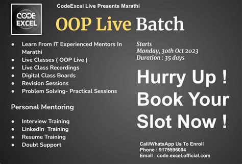 Learn Oop With Codeexcel Live Samarth Kulkarni Posted On The Topic