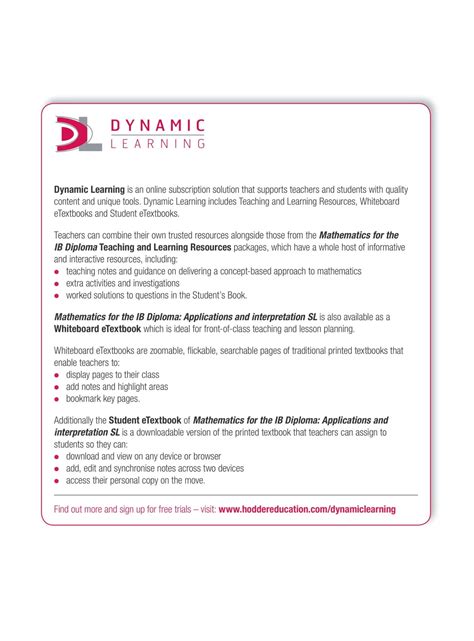 Mathematics Applications And Interpretation Sl E Books Max30