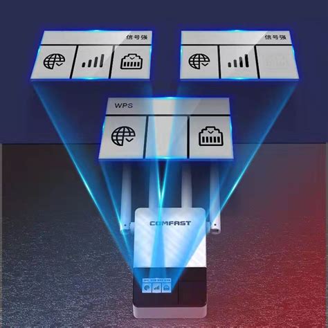 Comfast 1200m家用无线路由信号加强扩展大功率中继器wifi信号扩大器5g双频四天线wr760ac虎窝淘