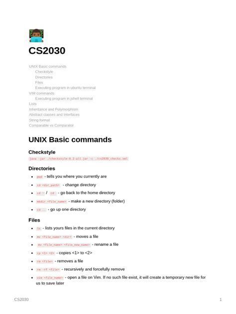 Cs2030 Cheatsheet 10 Pdf Computer File Directory Computing