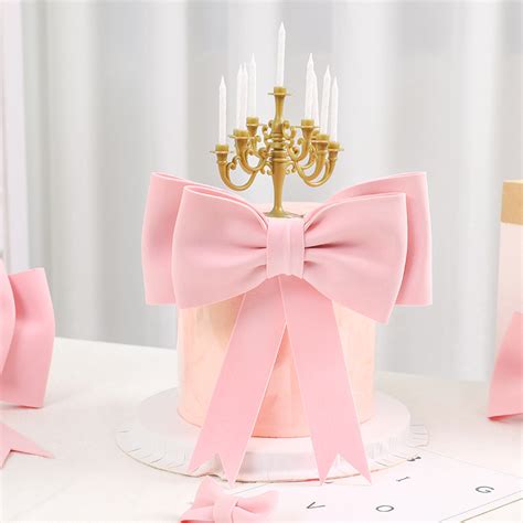 Badu Bg Момиче Сърце Голям лък Декорации за печене на торта за рожден ден Годишнина от Свети