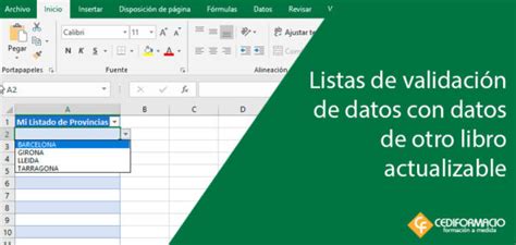 Crear una lista de validación de datos actualizable con datos de otro libro CEDIFORMACIO