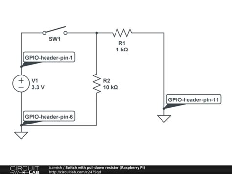 Switch With Pull Down Resistor Raspberry Pi Circuitlab