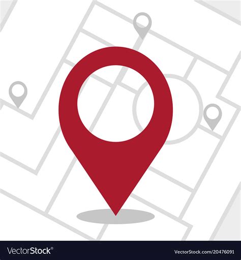 Gps Navigator Pin Checking Red Color On White Vector Image