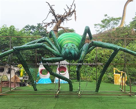 Giant Green Animatronic Spider Model Realistic Spider With Movements Customized By Kawah Factory