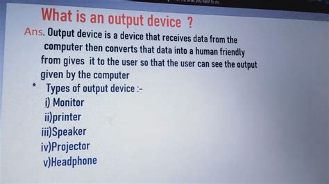 What Is An Output Device Output Device Kya Hai Youtube