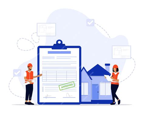 Premium Vector Building Permit Concept Illustration