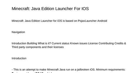 Minecraft Java Edition Launcher For Iosqtubp Pdf Pdf Docdroid