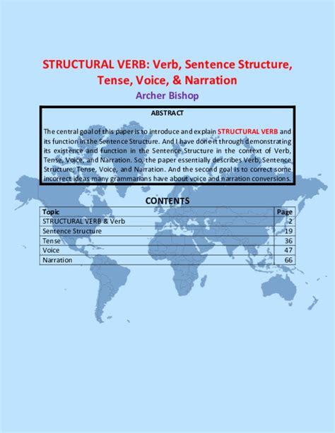 Pdf Structural Verb Verb Sentence Structure Tense Voice And Narration