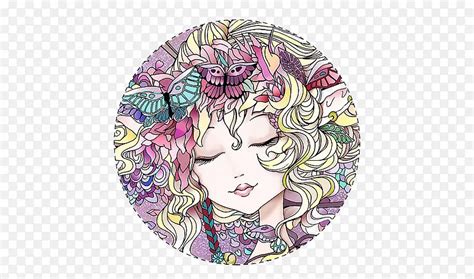 卡通圆形女孩花纹头像png图片素材下载 图片编号yardrzer 免抠素材网