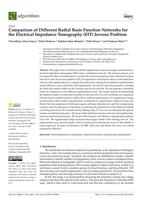 Pdf Comparison Of Different Radial Basis Function Networks For The Electrical Impedance