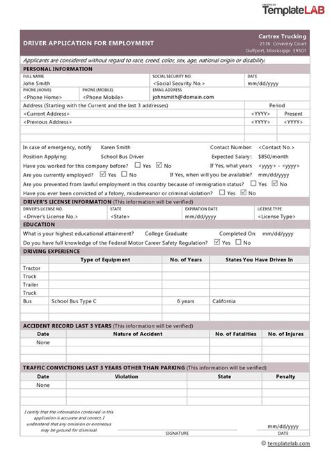 56 Free Employment And Job Application Form Templates Printable