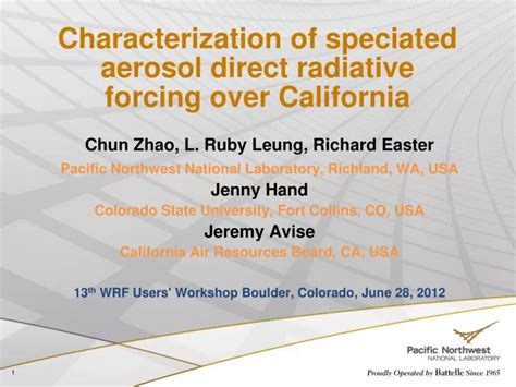 Ppt Characterization Of Speciated Aerosol Direct Radiative Forcing Over California Powerpoint
