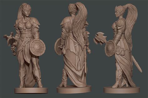 The Drow Statue Of Woman Holding Sword 3d Model 3d Printable Cgtrader