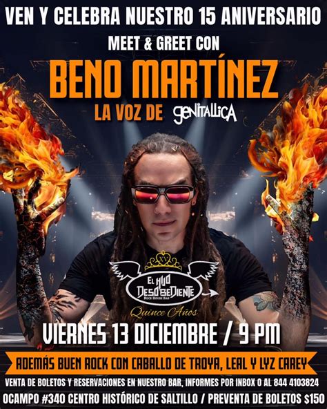 Meet And Greet Con Beno Martínez En El Hijo Desobediente Bienvenidos A Saltillo