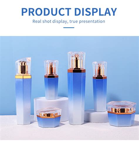 Hexagonal Glass Cosmetic Bottle Packaging And Cream Jars