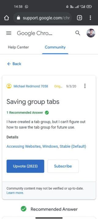 Poll Google Chrome Save Tab Groups Feature On Re Opening Browser