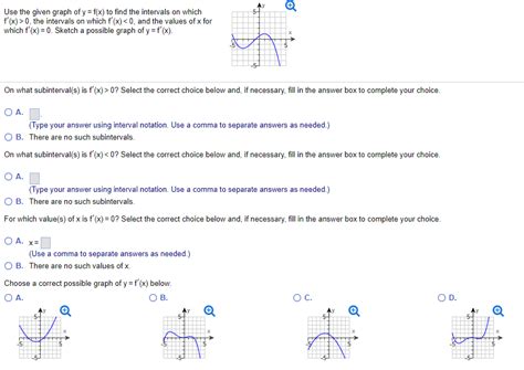 Solved Use The Given Graph Of Y Fx To Find The Intervals
