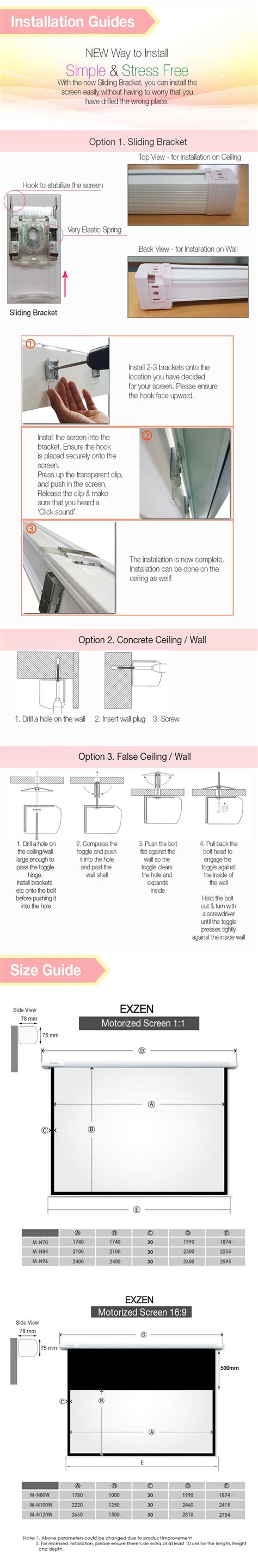 How To Install Projector Screen Ceiling Mount Shelly Lighting