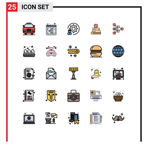 Stock Vector Icon Pack Of 25 Line Signs And Symbols For Learning Food Coding Pen Programmer