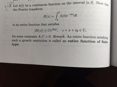 solved let h t be a continuous function on the interval [a