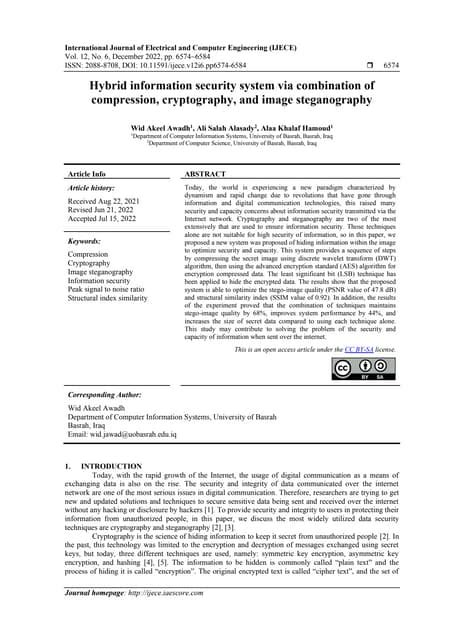 Hybrid Information Security System Via Combination Of Compression