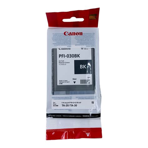 Used Genuine Canon Pfi 030bk Black Ink Tank 55ml For Ta 20ta 30 Exp06