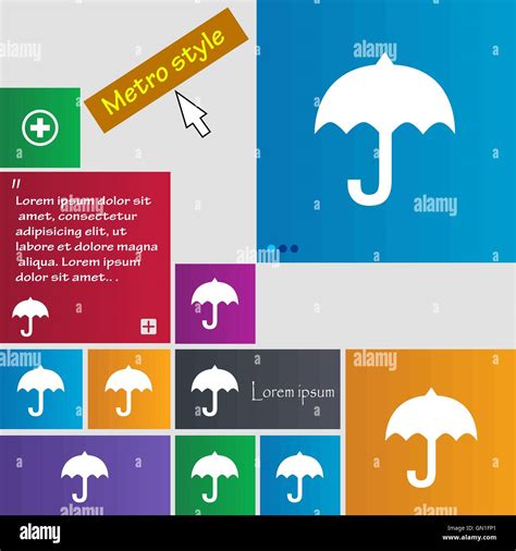 Umbrella Icon Sign Buttons Modern Interface Website Buttons With Cursor Pointer Vector Stock