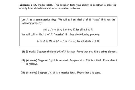 Solved Exercise 5 20 Marks Total This Question Tests Your Chegg Com