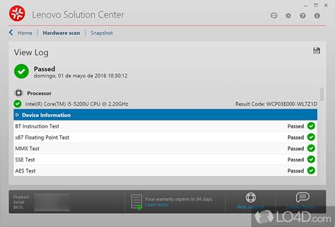 Lenovo Solution Center Screenshots
