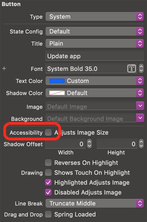 Ios How To Show The Accessibility Pane In Xcodes Attribute Inspector