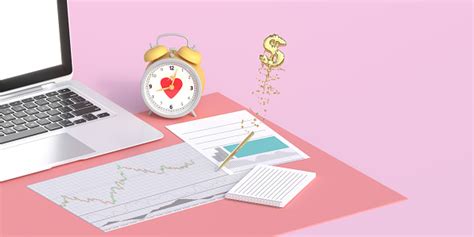 노트북 주식형 차트 투자 시간 재미가 복사 공간 최소 개체 개념 파스텔 다채로운 사랑 스러운 예술에 대 한 이익 3d 일러스트 그림 0명에 대한 스톡 사진 및 기타 이미지